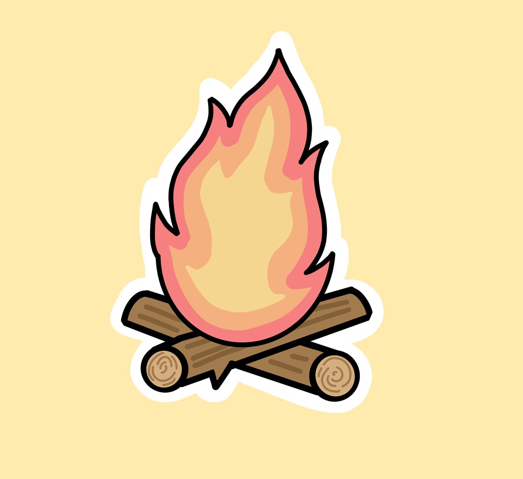 Bonfire Fall Sticker, Transparent Background, Winter Sticker, 3 Inches ...