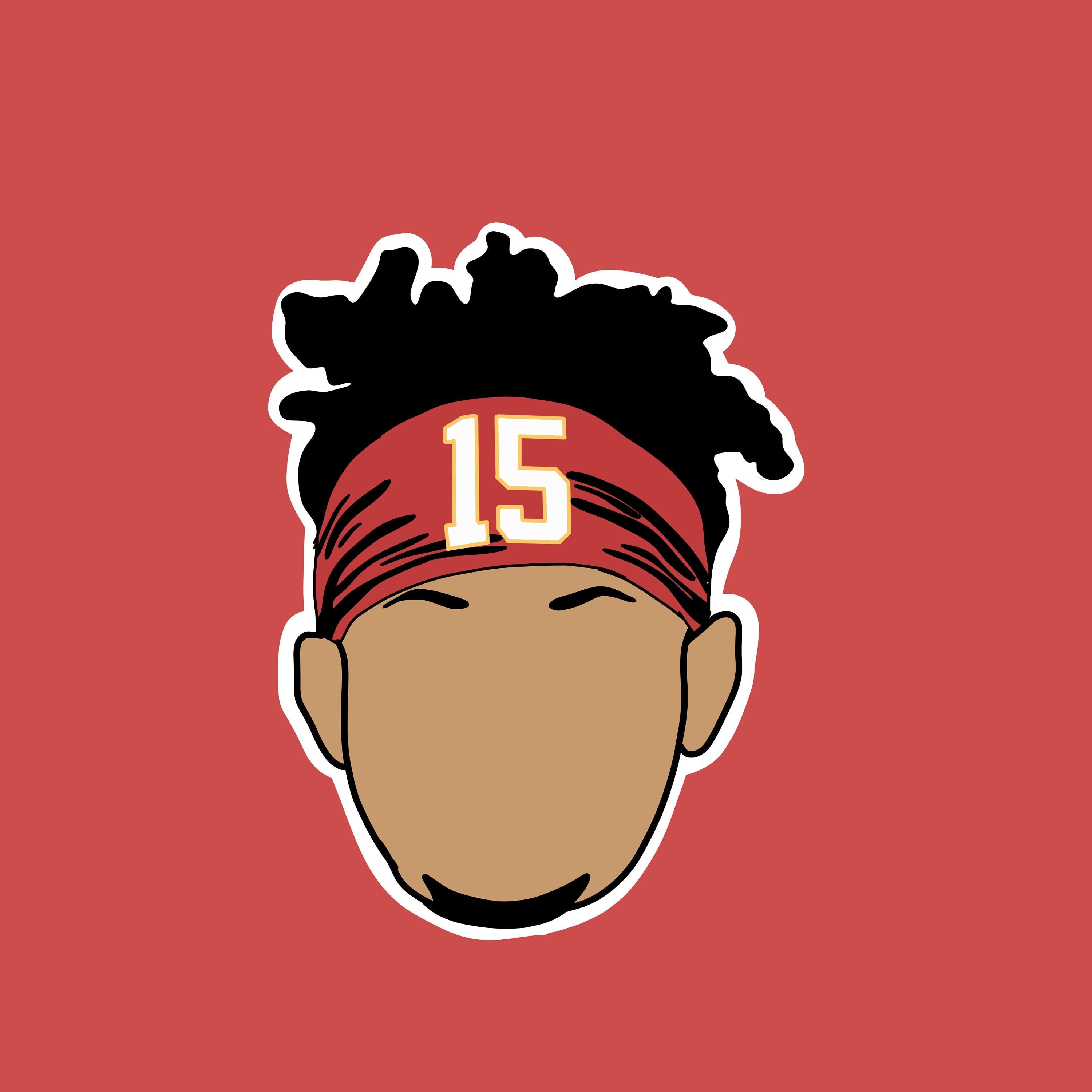 Patrick Mahomes Chiefs Decal, Mahomes Head Sticker, Kansas City Chiefs ...