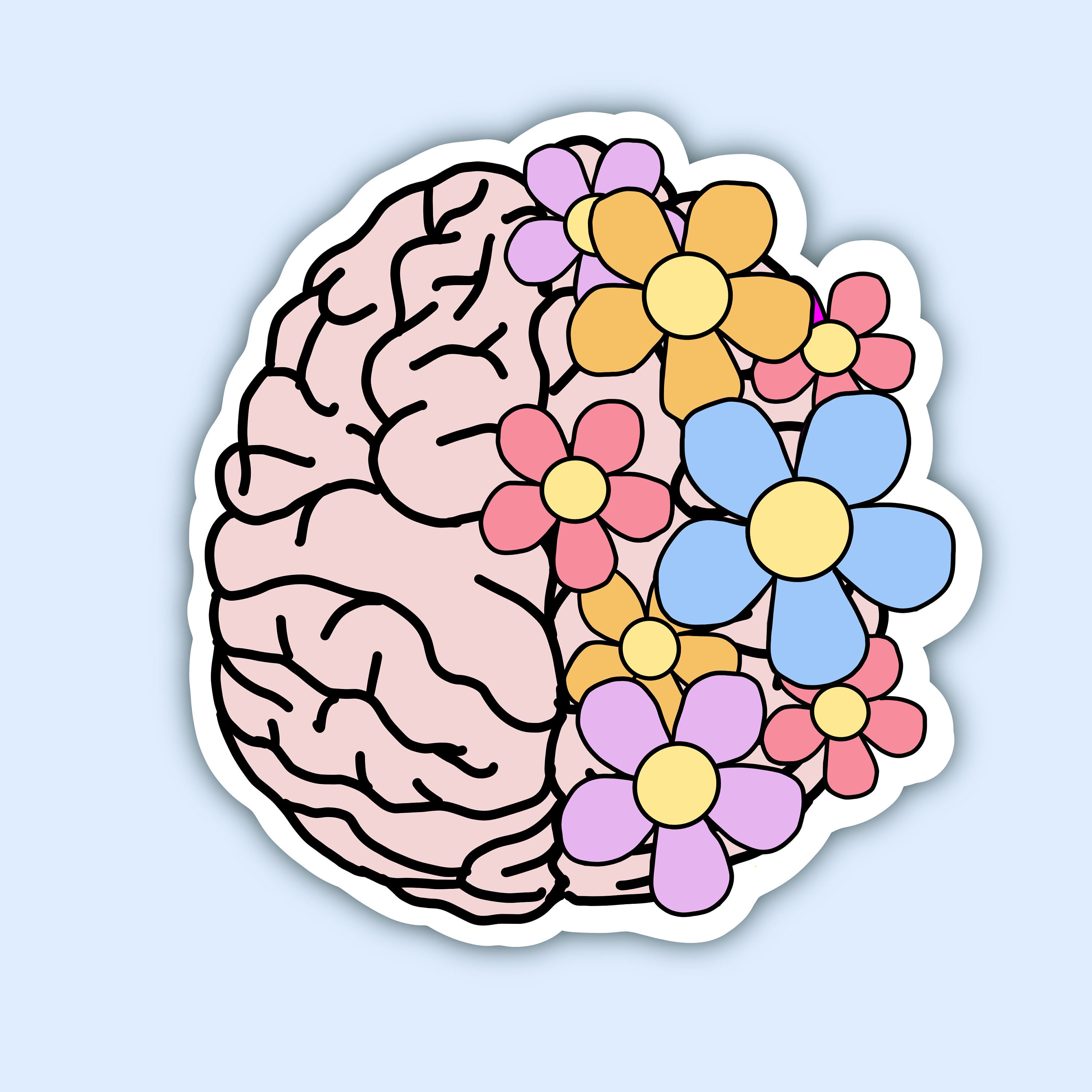 Growth Mindset Brain Sticker, Flower Brain, Growth Mindset, 3 Inches ...