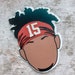 Patrick Mahomes Chiefs Decal, Mahomes Head Sticker, Kansas City Chiefs ...