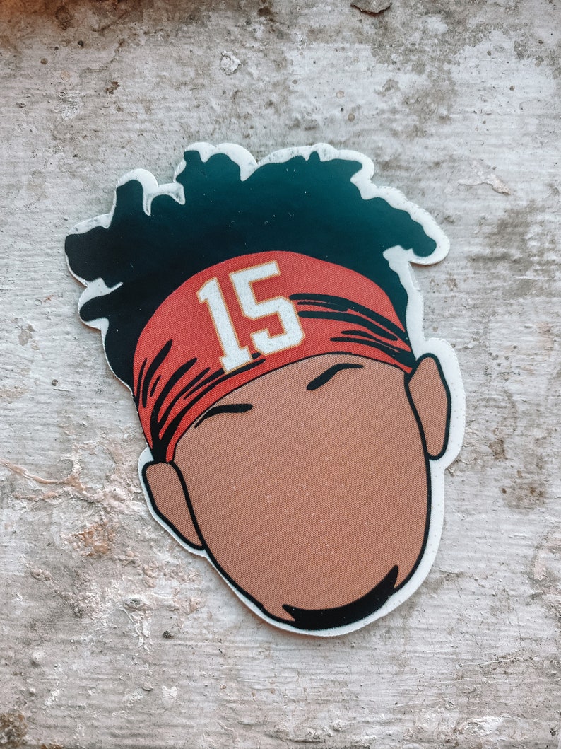 Patrick Mahomes Chiefs Decal, Mahomes Head Sticker, Kansas City Chiefs ...