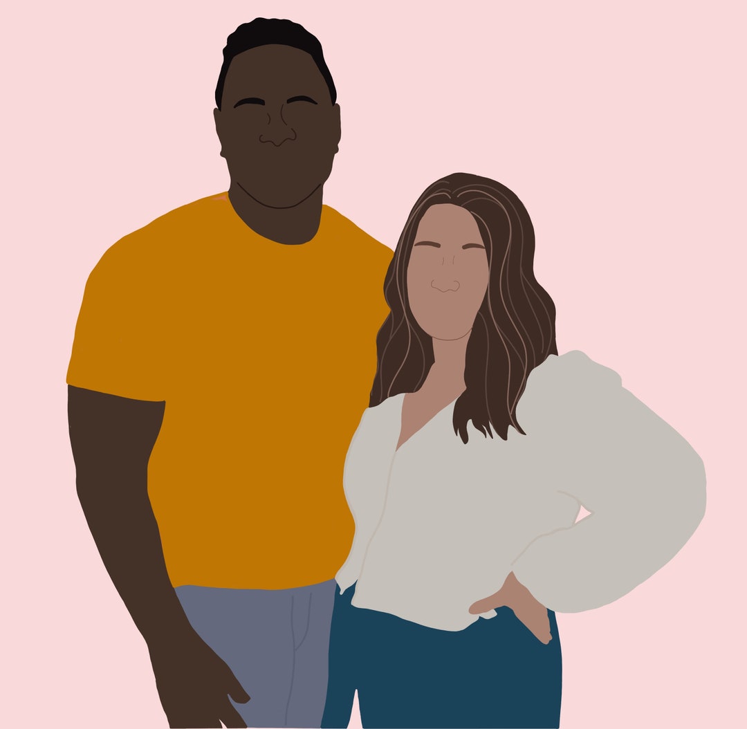 Custom Digital People Portraits - Faceless Designs, Personalized Gift ...