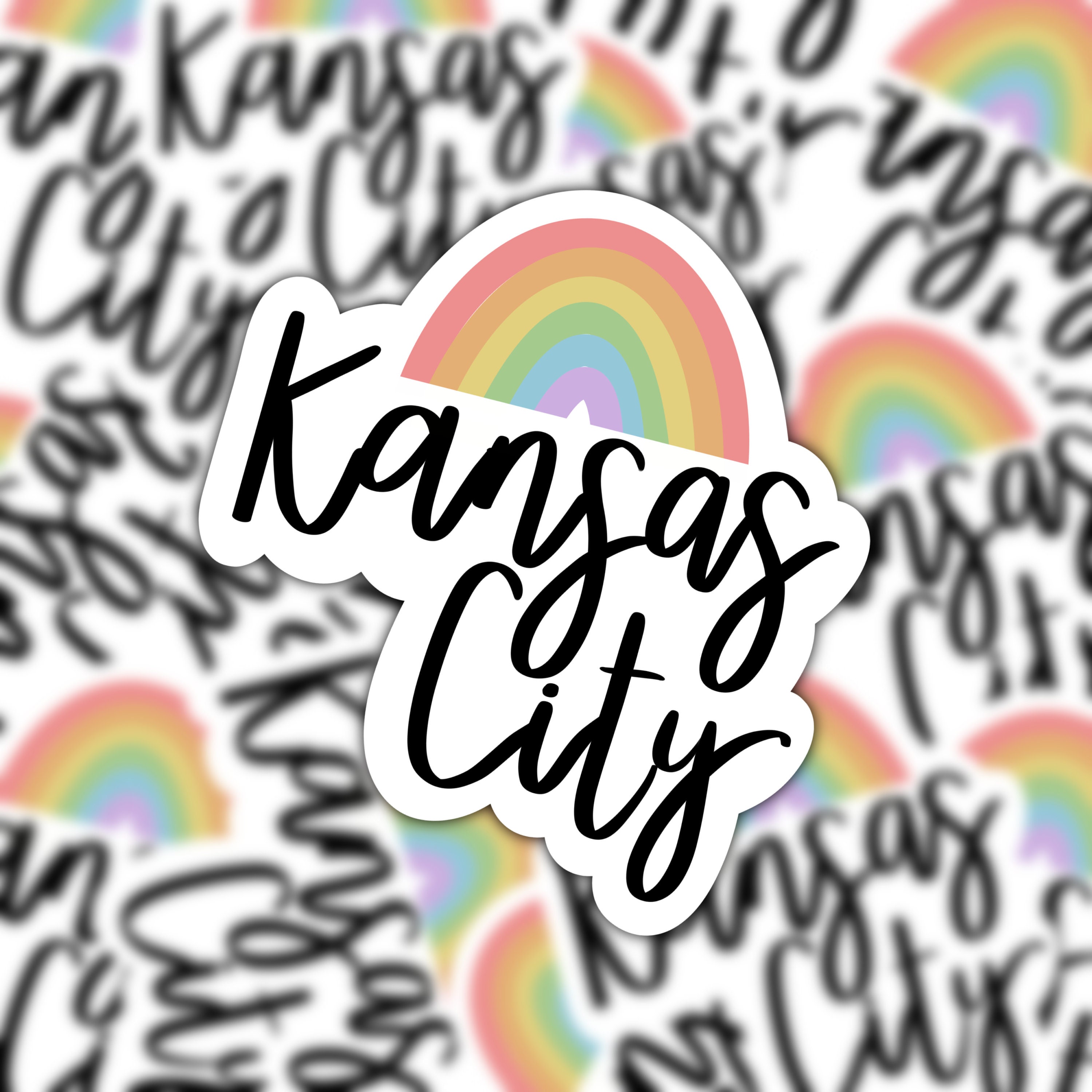Kansas City Rainbow Sticker, KC Decal, Kansas City Native, Rainbow ...