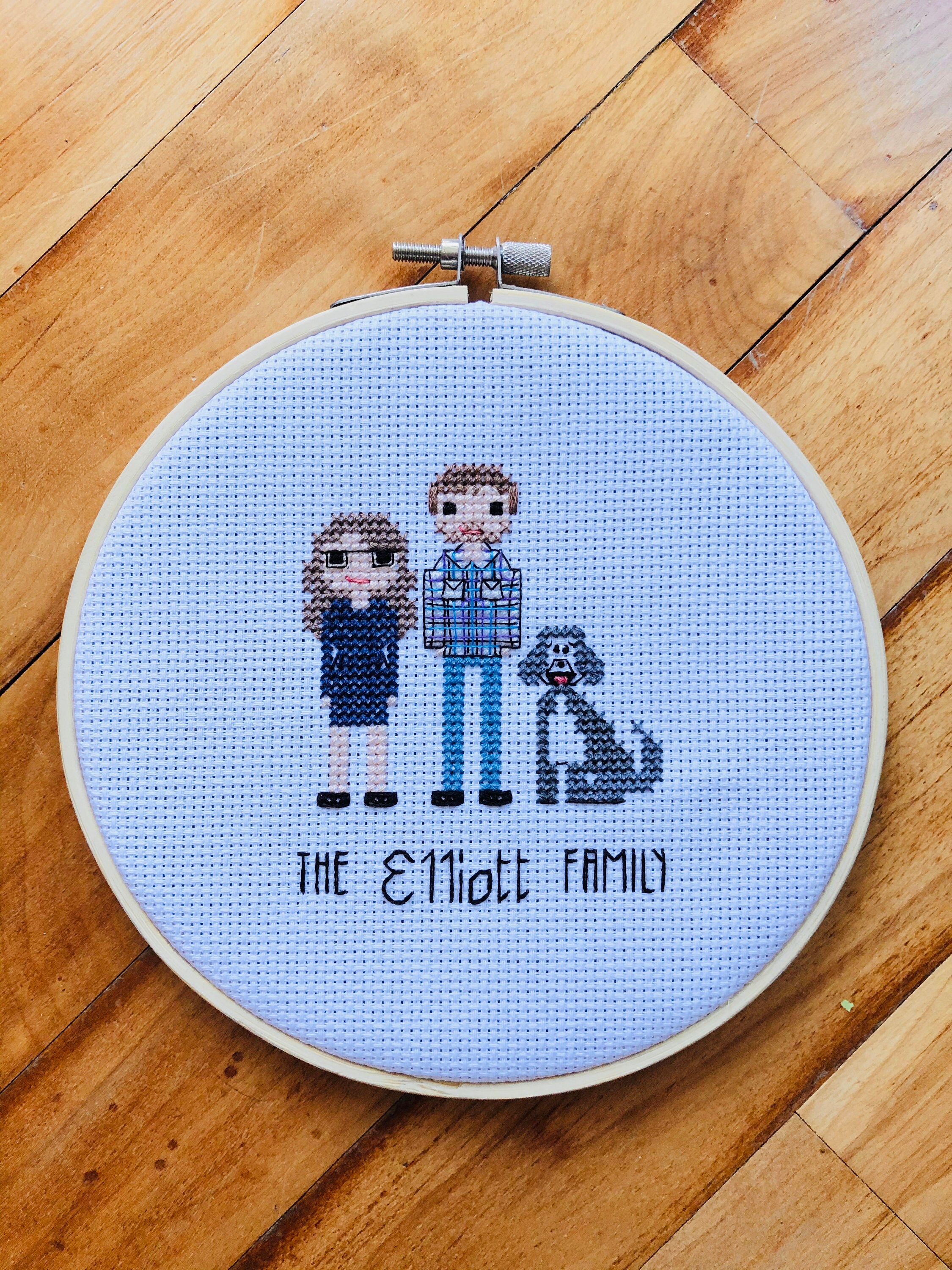 Custom Cross Stitch Portrait hoop Frame - Etsy