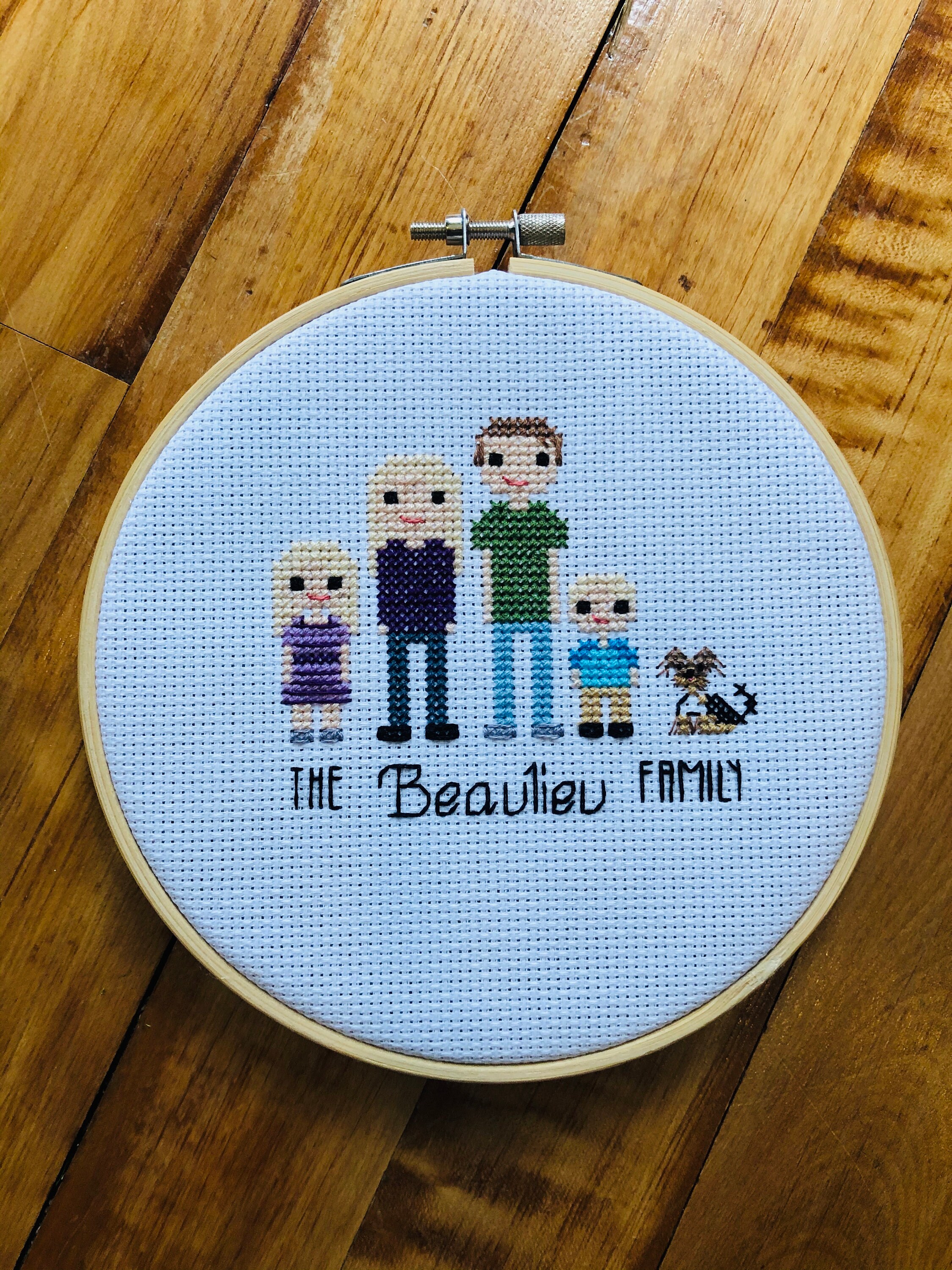 Custom Cross Stitch Portrait hoop Frame - Etsy