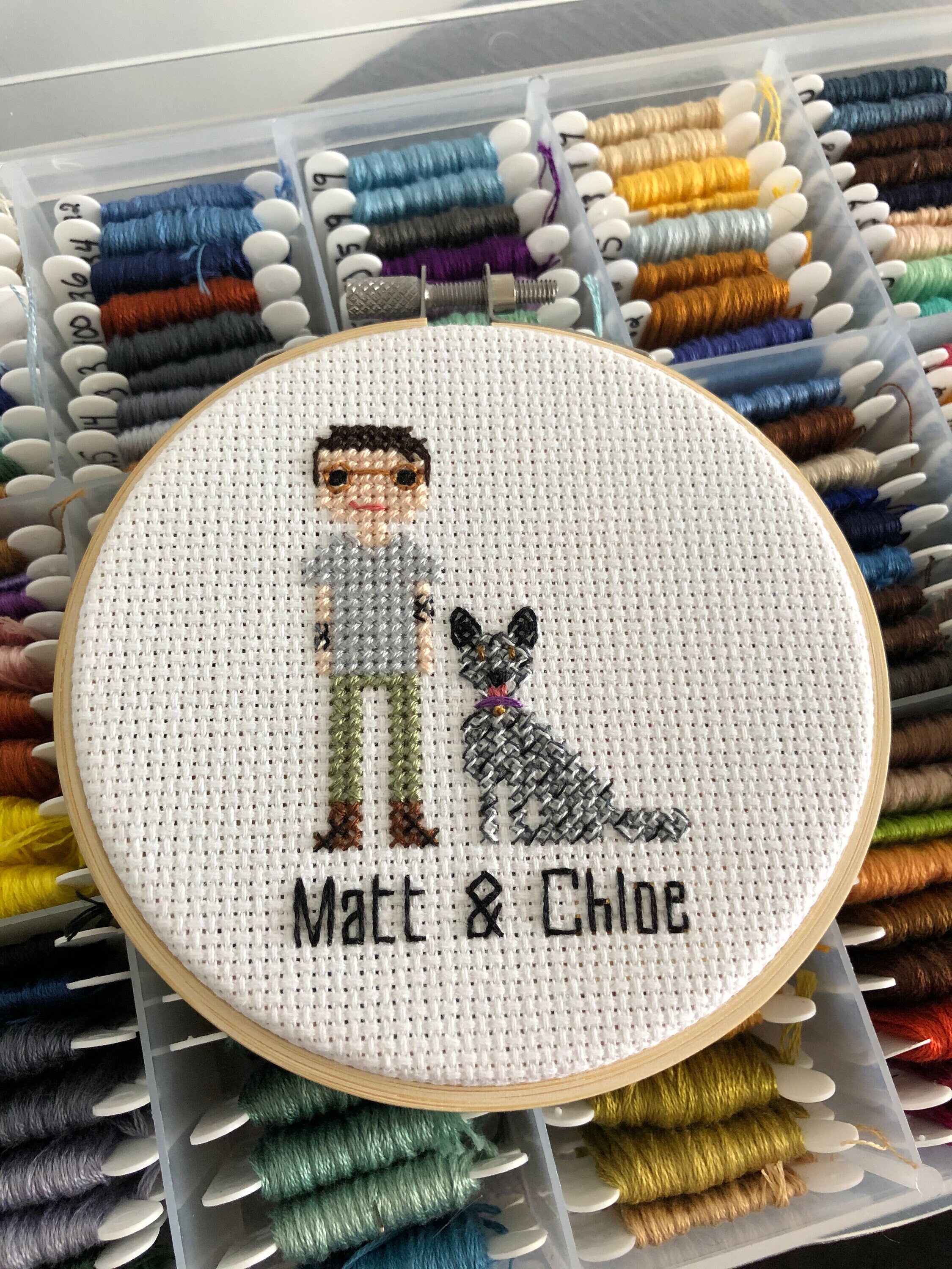 Custom Cross Stitch Portrait hoop Frame - Etsy