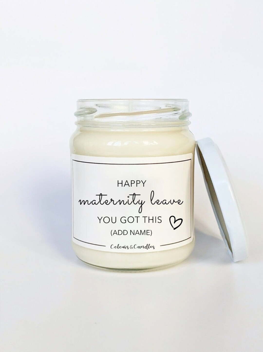 Personalised Happy Maternity Leave Candle | New Mum Gift | Pregnancy ...