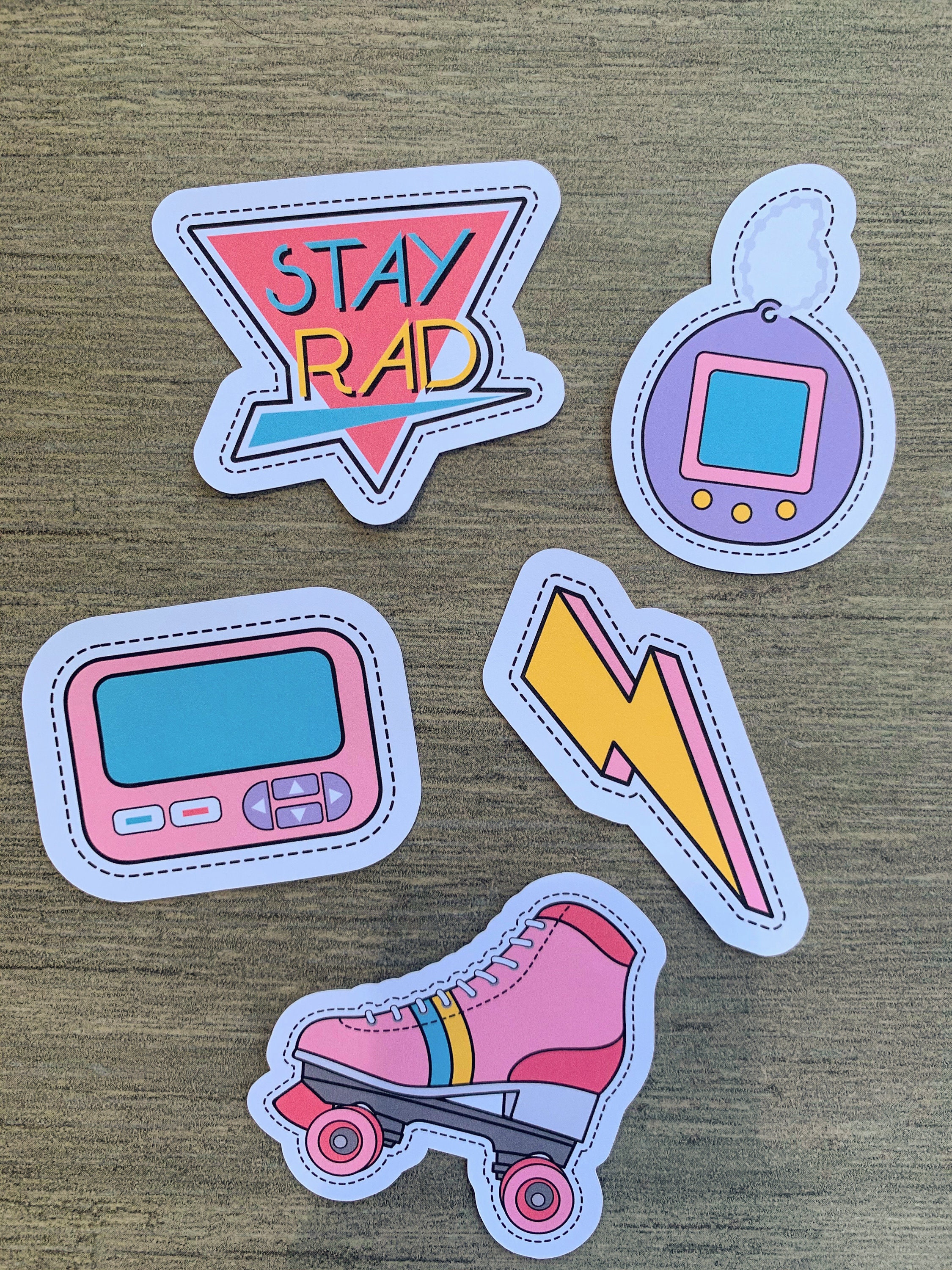 Set of 5 90's Themed Stickers | Etsy