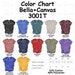 Bella+canvas 3001CVC 3001YCV 3001T Color & Chart Size Chart Bleach ...