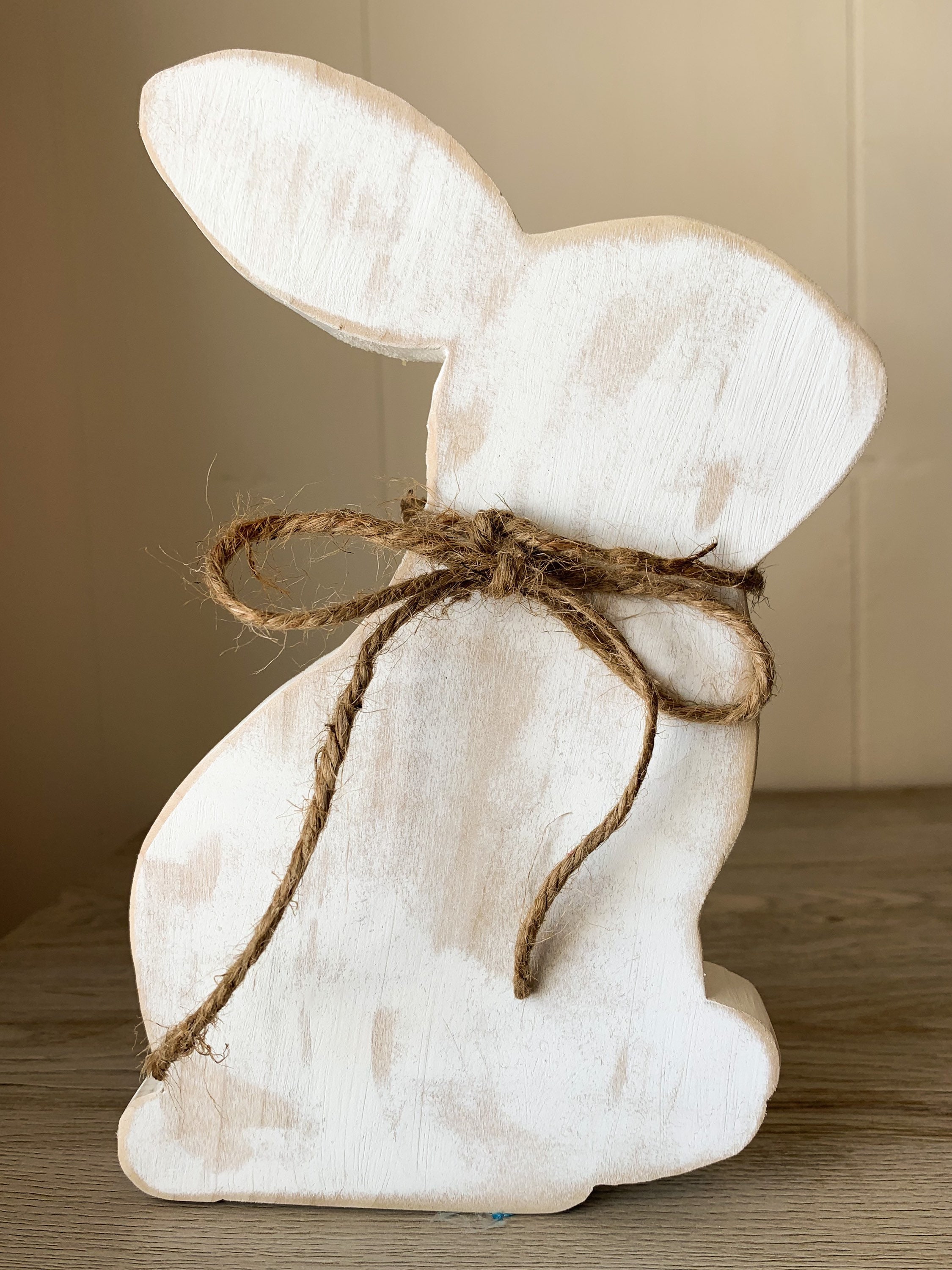 Wooden Distressed White Farmhouse 8 Inch Rabbit/bunny - Etsy