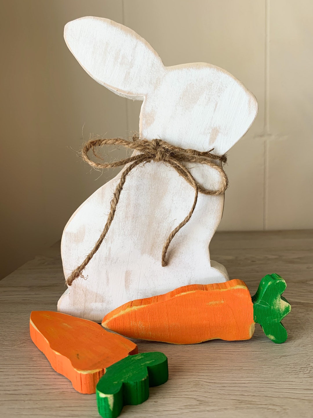 Wooden Distressed White Farmhouse 8 Inch Rabbit/bunny - Etsy