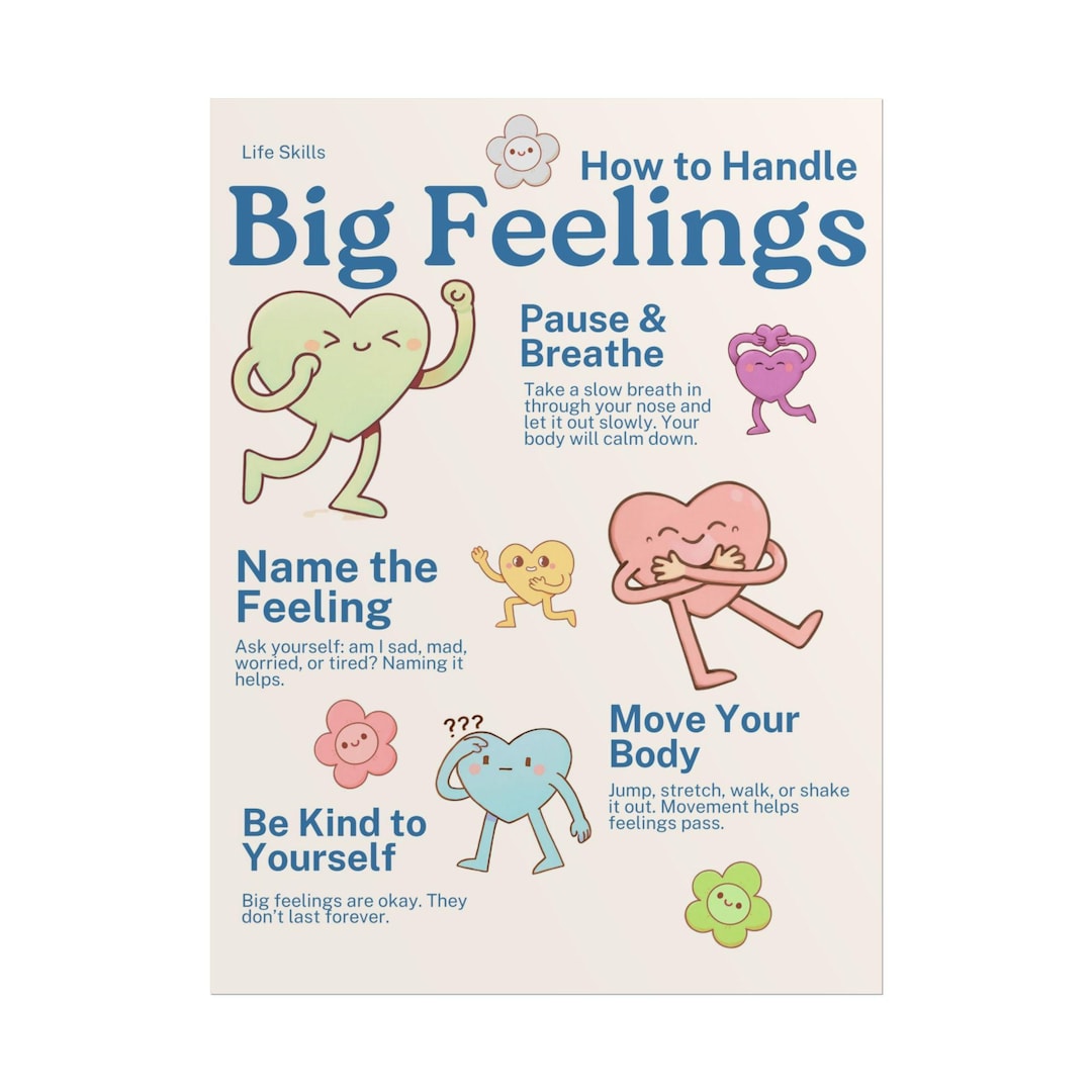 Big Feelings Poster Rolled Poster | Emotional Regulation, Kids ...