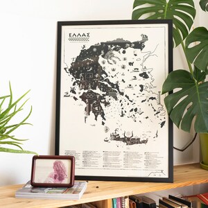 Ancient Greece Map/illustration, Big Printed Poster - Etsy