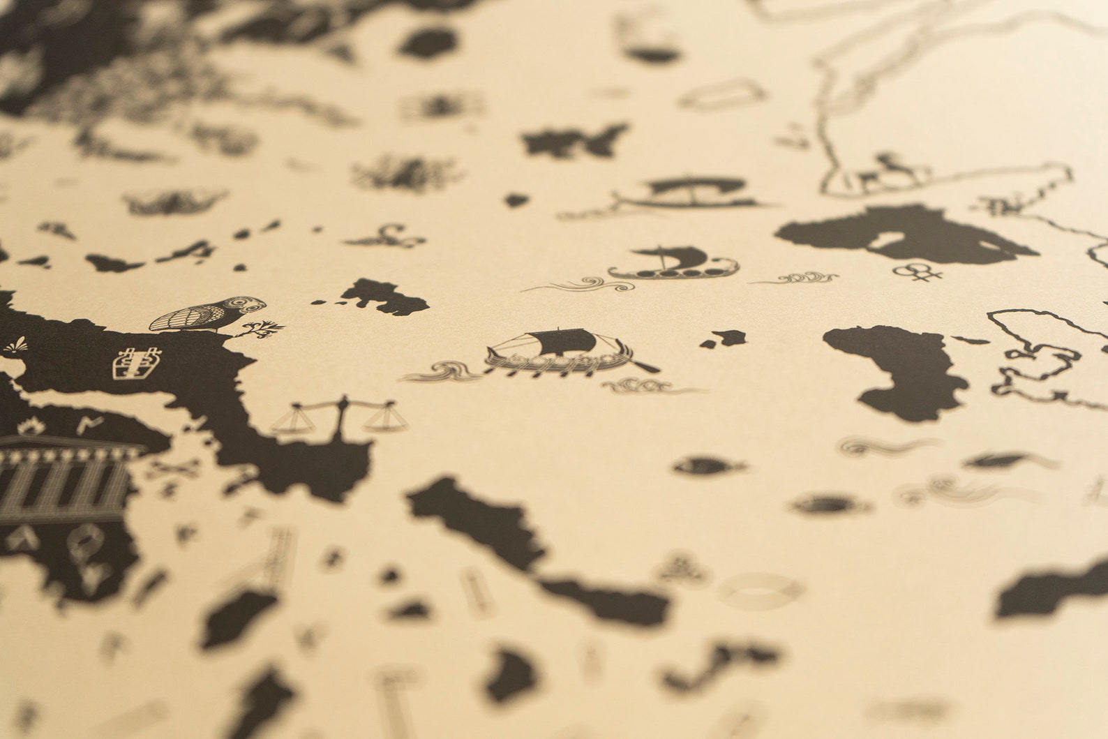 Ancient Greece Map/illustration, Big Printed Poster - Etsy