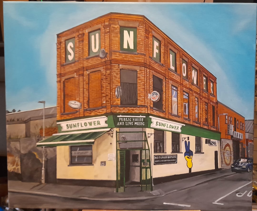 Sunflower Bar Belfast Embellished Art Print Unframed - Etsy