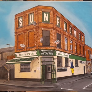 Sunflower Bar Belfast Embellished Art Print Unframed - Etsy