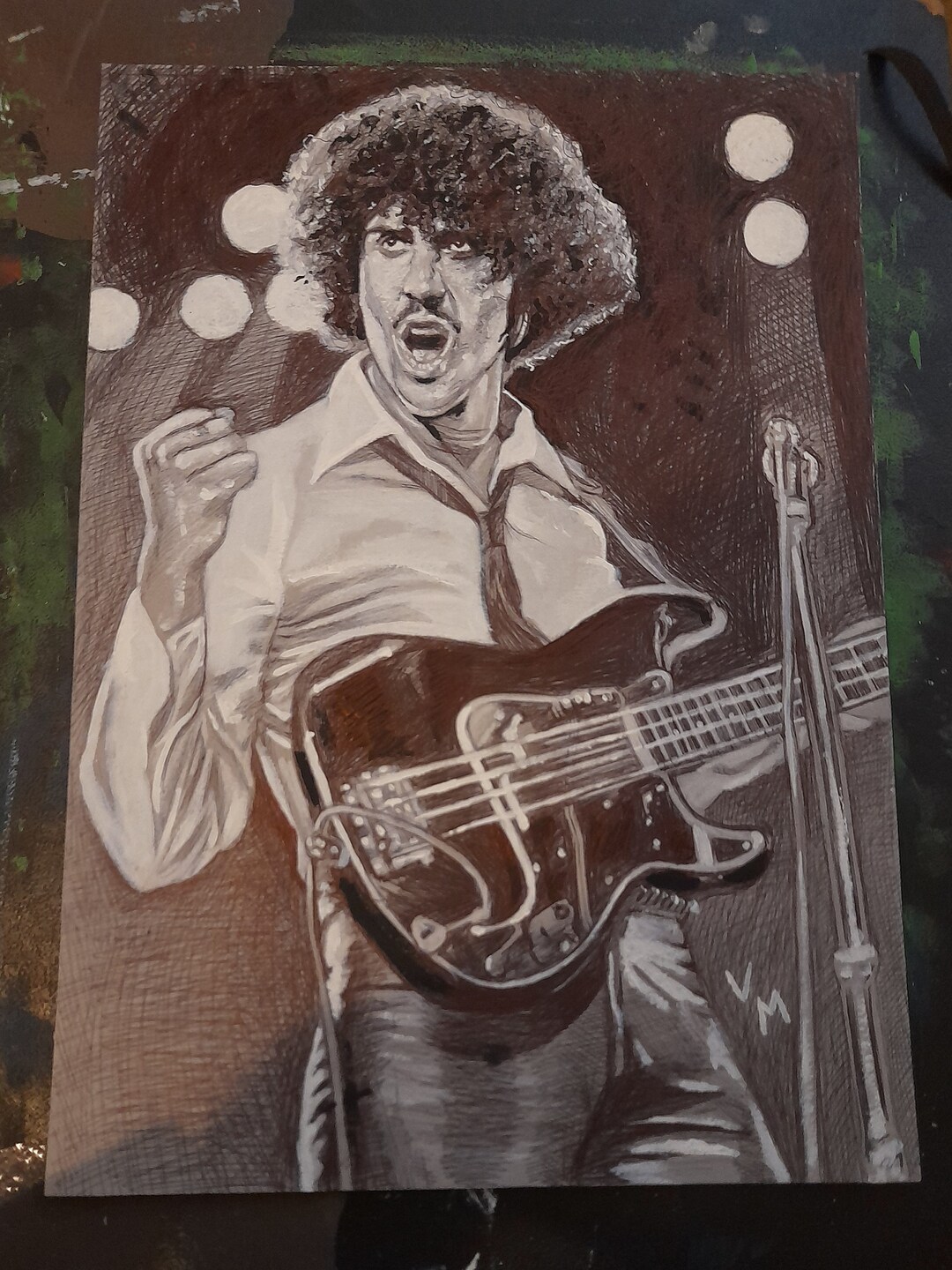 Phil Lynott Thin Lizzy Ballpoint Pen Drawing Art Unframed - Etsy