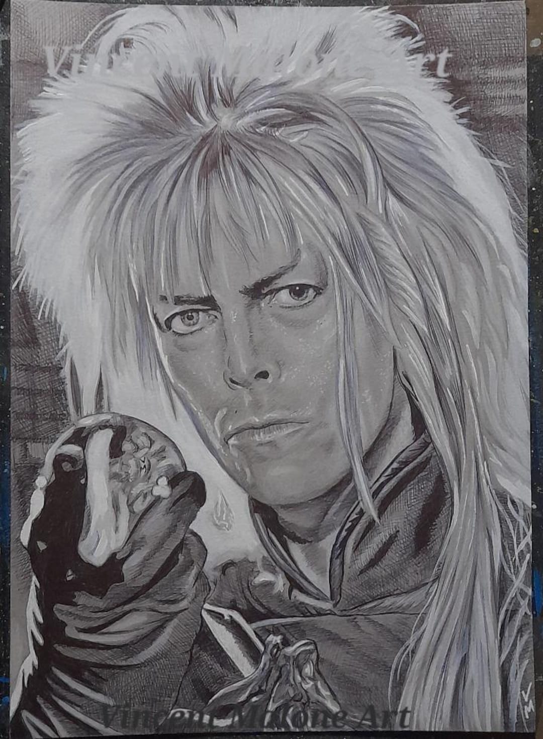 Jareth the Goblin King Original Ballpoint Pen Pencil Drawing Unframed ...