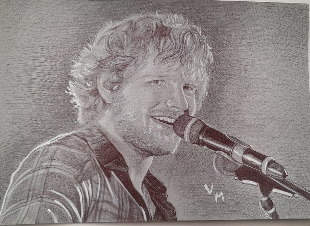 Ed Sheeran Original Ballpoint Pen Pencil Drawing Unframed - Etsy