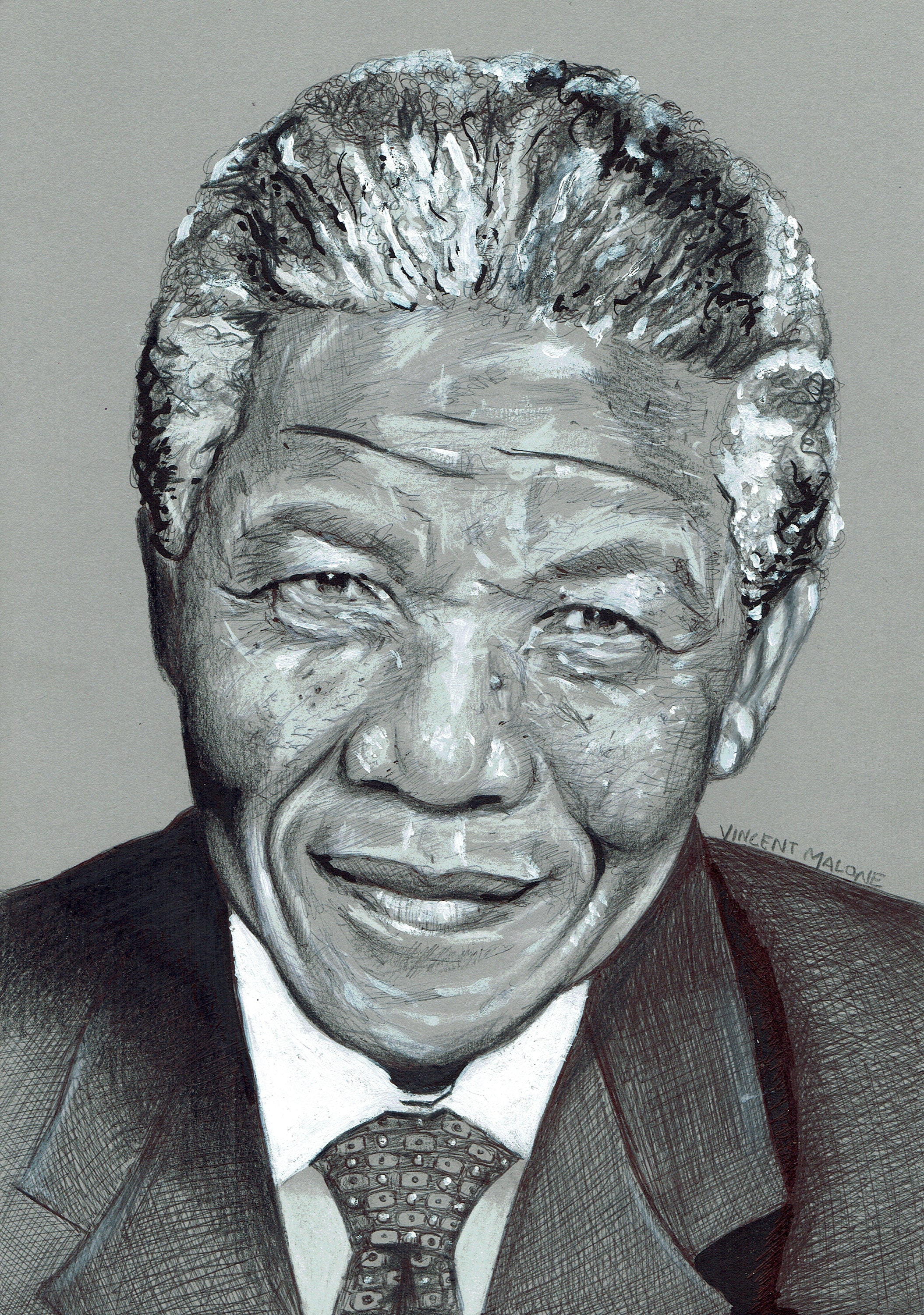 Nelson Mandela Original Ballpoint Pen Pencil Drawing Unframed - Etsy