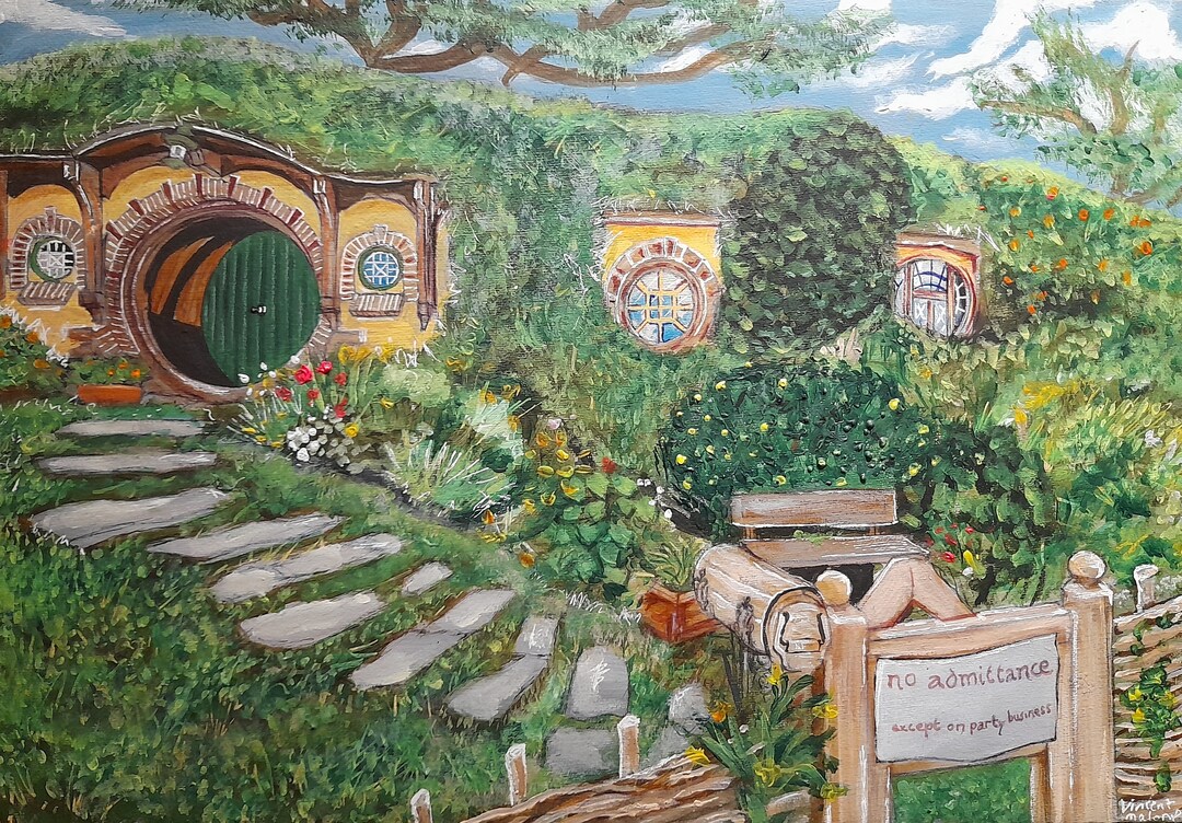 Bag End Hobbit Hole Original Art Painting in Canvas - Etsy
