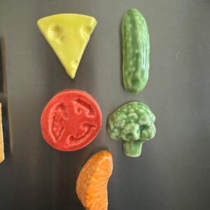 Ceramic Refrigerator Magnets . Set of 5-broccoli, Cheese, Orange ...