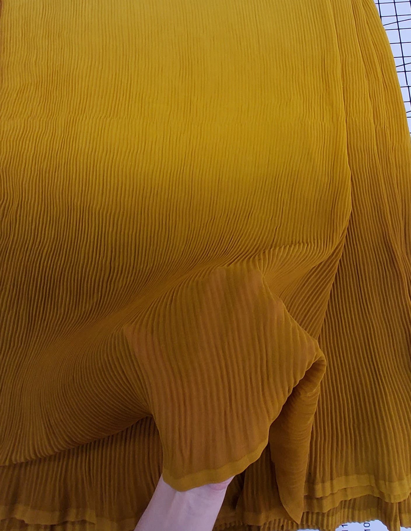 Yellow and Lemon Sunray Fabric, Georgette Pleated Fabric, Georgette ...