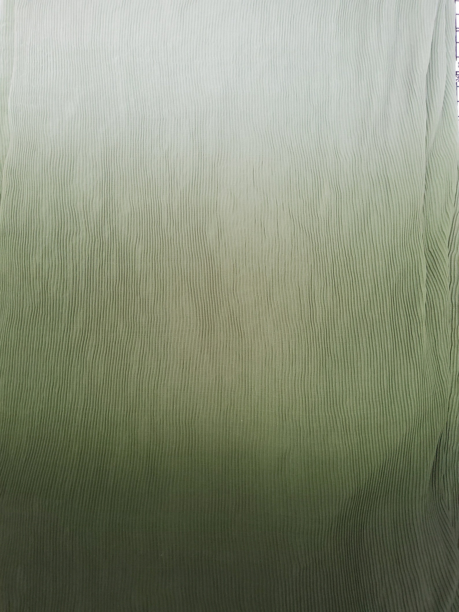 Dark Green Green and Lemon Gradient Ombre Sunray Fabric, Georgette ...