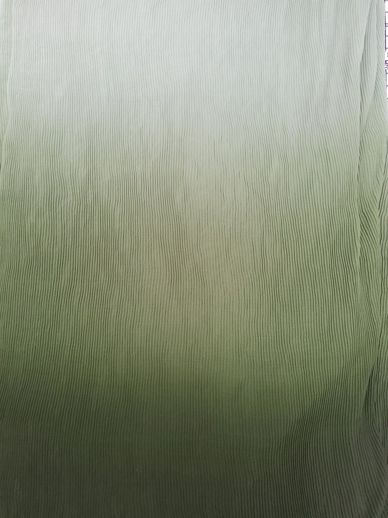 Dark Green Green and Lemon Gradient Ombre Sunray Fabric, Georgette ...