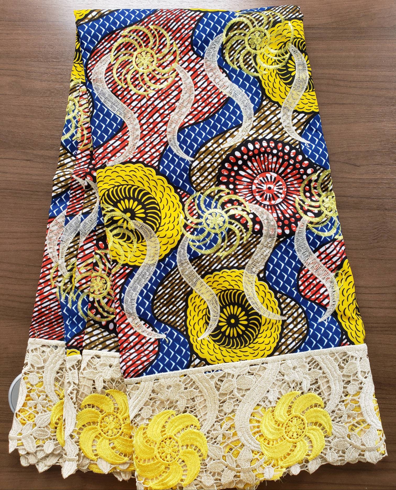 African Print Fabric, Ankara Lace Fabric. Ankara, Wax Lace. Nigerian ...