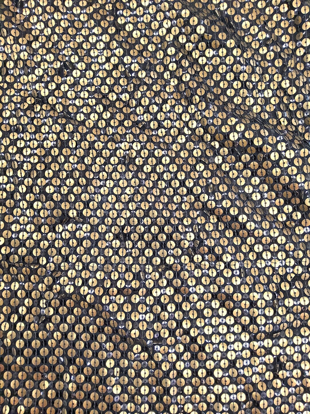 Gold Black Metallic Sequins Fabric Reversible Sequins by the Yard ...