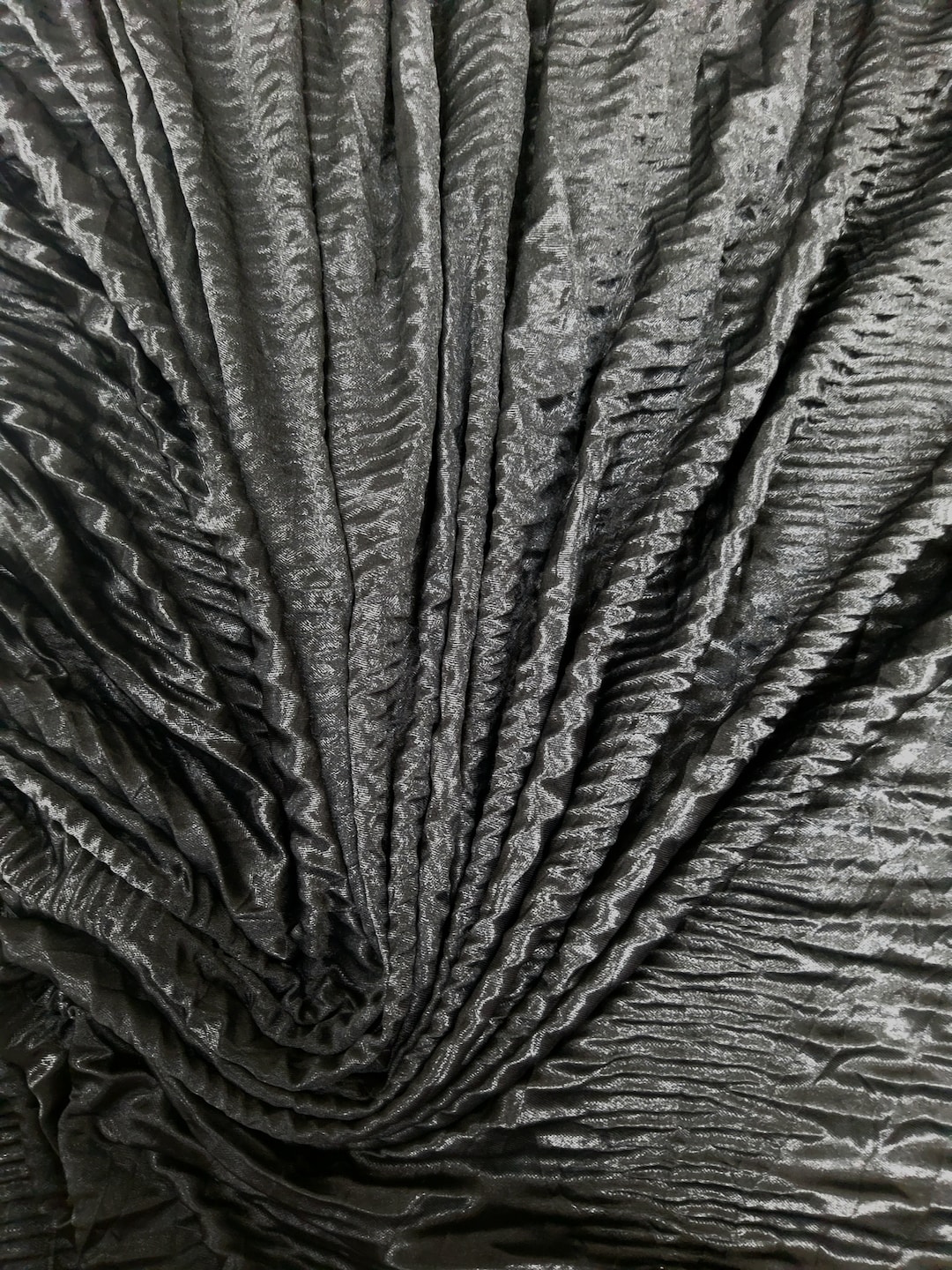 Black Sunray Fabric, Knit Pleated Fabric, Spandex Sunray Fabric, Fabric ...