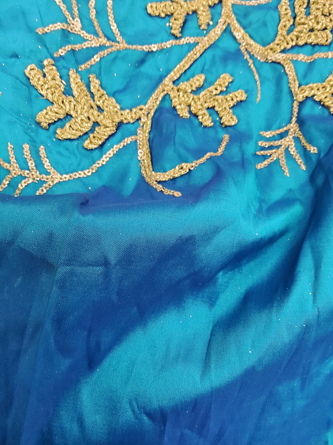 Blue Embroidery Silk Fabric, Indian Embroidery Silk Fabric. Silk Fabric ...