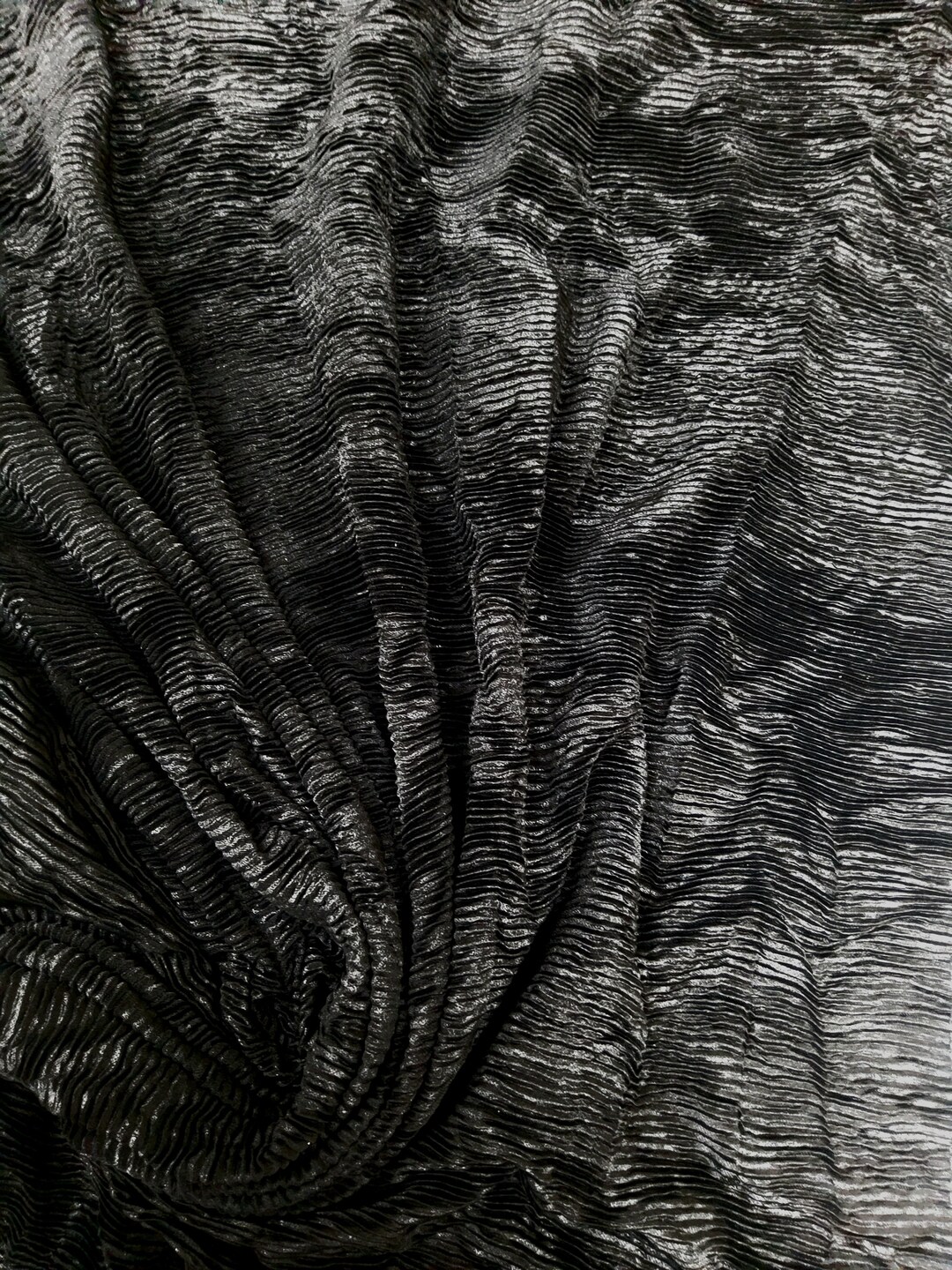 Black Sunray Fabric, Knit Pleated Fabric, Spandex Sunray Fabric, Fabric ...