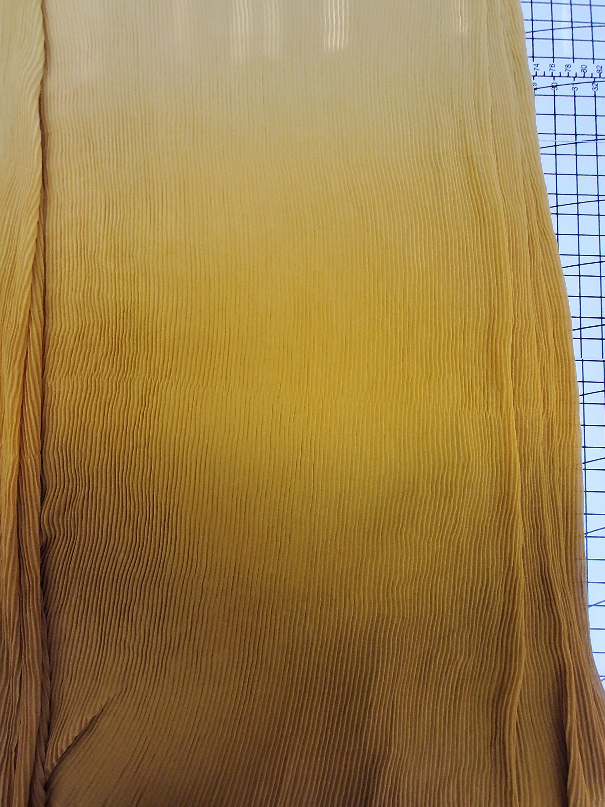 Yellow and Lemon Sunray Fabric, Georgette Pleated Fabric, Georgette ...