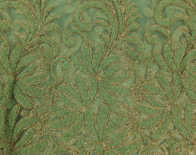 Olive Green Luxury Bridal ,heavy Beaded Panel Lace,haute Couture ...