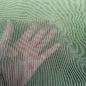 Dark Green Green and Lemon Gradient Ombre Sunray Fabric, Georgette ...