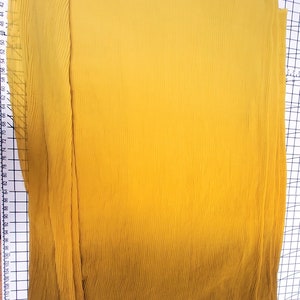Yellow and Lemon Sunray Fabric, Georgette Pleated Fabric, Georgette ...