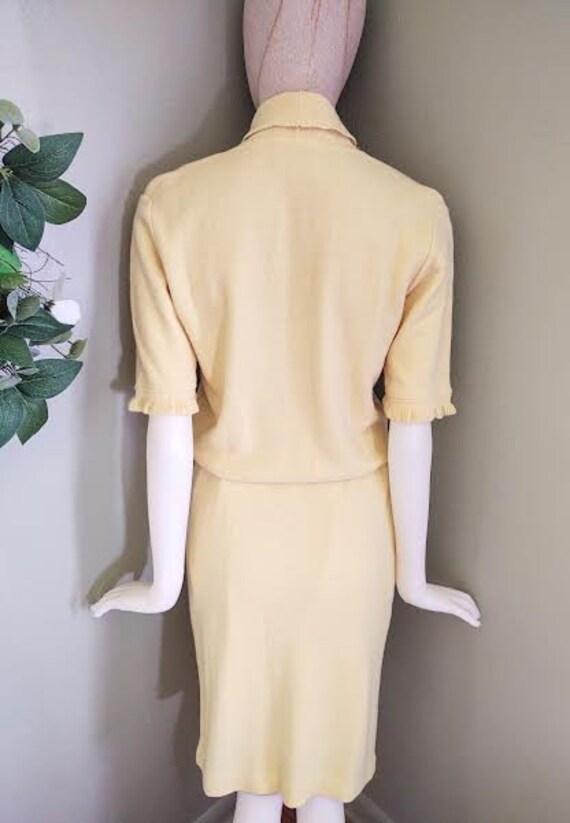 1960s lemon yellow double knit featherknits skirt and… - Gem