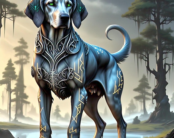 Female Cooshie * Magickal Elven Hound Offers Healing Cleansing ...
