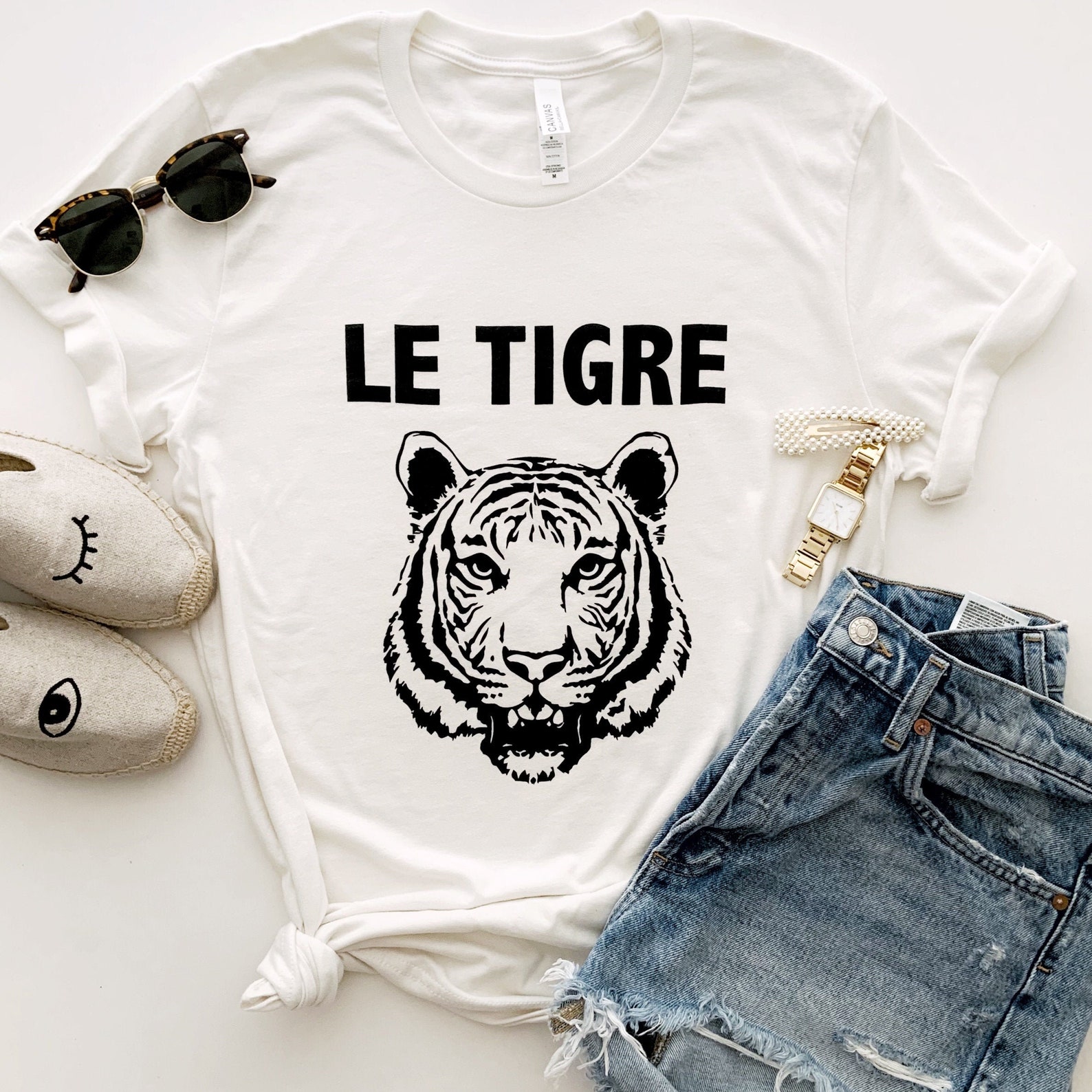 The "le Tigre" Tee, Tiger King, French, Cute Shirt, Tiger Shirt, Ladies ...