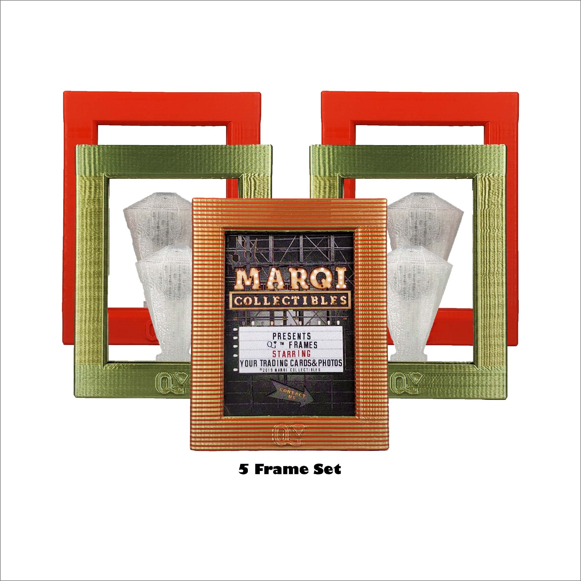 Qi Frames: Collectible Trading Card Frame Set (gold & Red) - Etsy