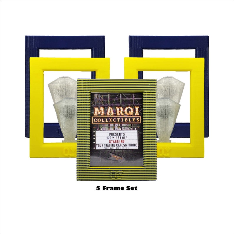 Qi Frames: Collectible Trading Card Frame Set (yellow & Navy Blue) - Etsy