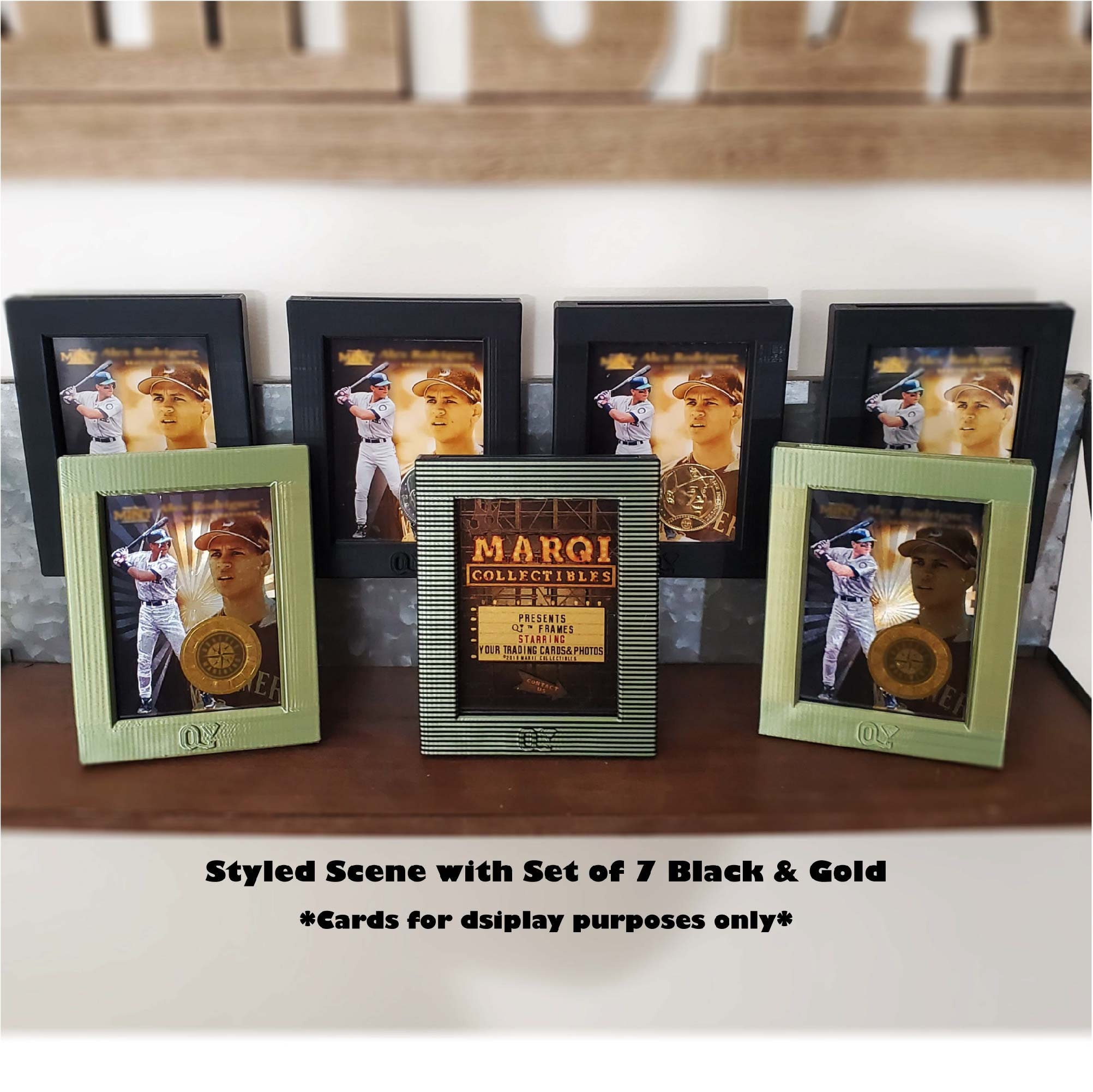 Qi Frames: Collectible Trading Card Frame Set (yellow & Navy Blue) - Etsy