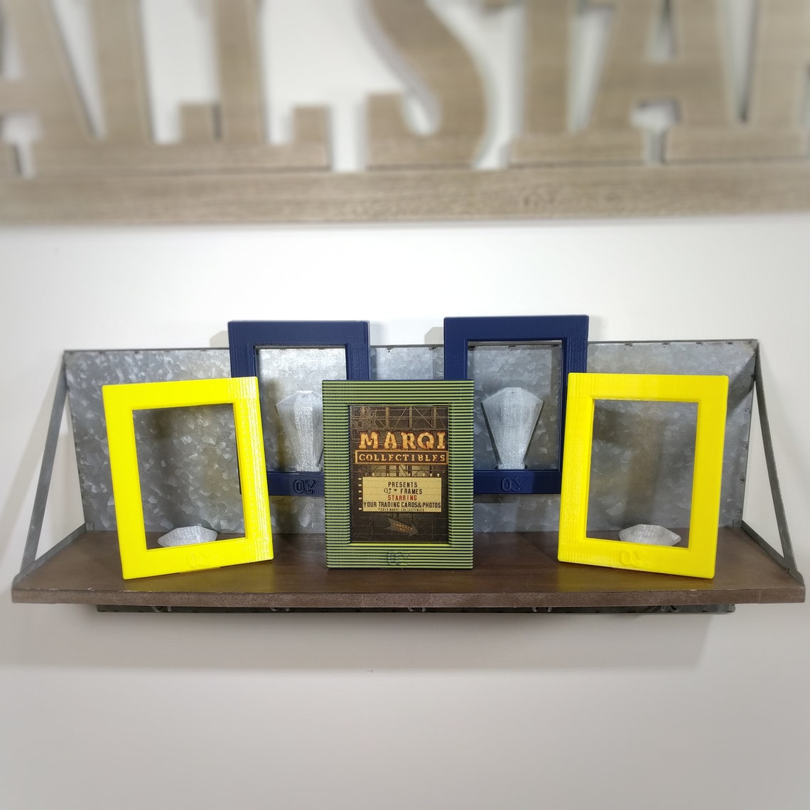 Qi Frames: Collectible Trading Card Frame Set yellow & Navy | Etsy