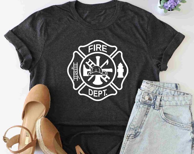 Firefighter Shirt, Fireman Tee, Fire Department Shirt, Gift for Fireman ...