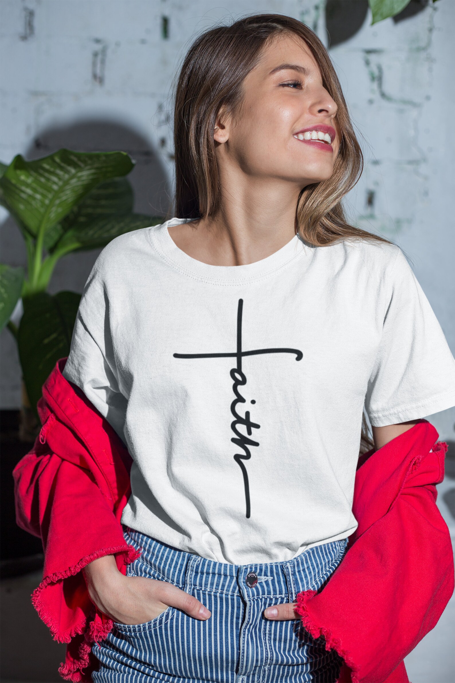 Faith T-shirt Jesus Christian Shirt Faith Shirt Vertical - Etsy