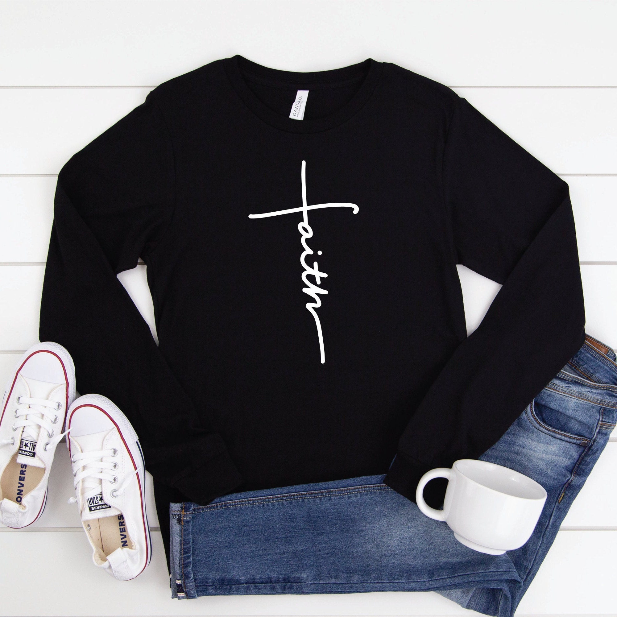 Faith Long Sleeve Shirt, Faith T-shirt, Christian T-shirts Faith Shirt ...