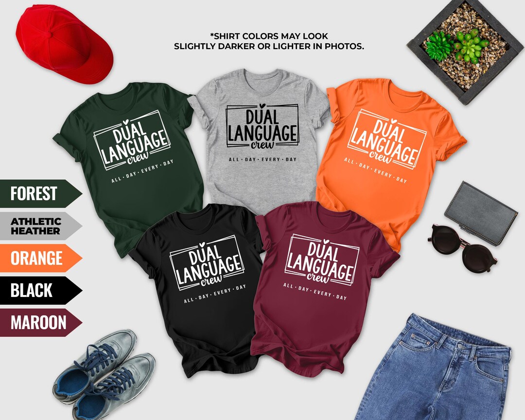 Dual Language Crew Shirt, Team Dual Language, Bilingual Teacher Shirt ...