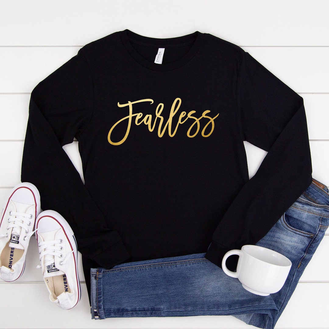 Fearless Sleeve Shirt, Christian Long Sleeve Shirt, Jesus Long Sleeve ...